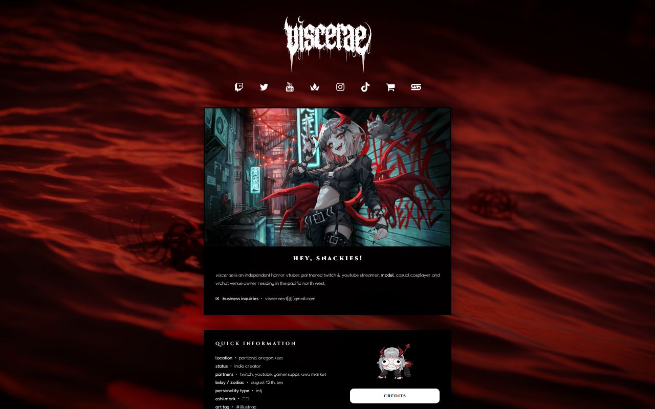 𝗩𝗜𝗦𝗖𝗘𝗥𝗔𝗘 - indie horror vtuber